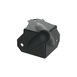 Black Brace Ball Corner with 30mm Offset on one leg and 0.8mm Radius