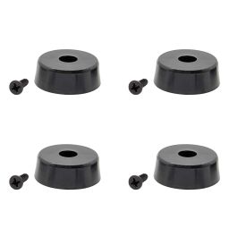 Set of 4 High Density Polyethylene Black Tapered Feet | Penn Elcom