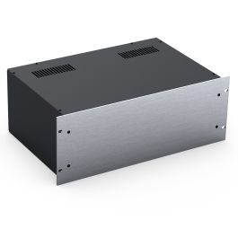 4U Black 300mm Deep Rack Box with a Silver Aluminium Front Panel | Penn ...