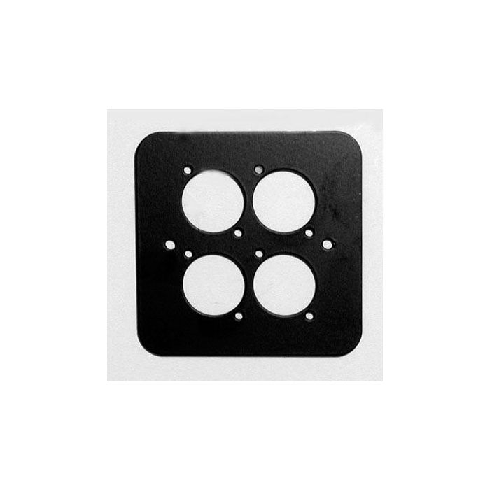 D/Plate Single Black punched for 4 x XLR Rounded Corners_d-plate-single ...