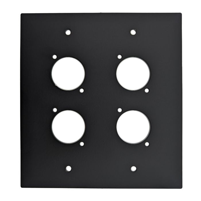 US Double Gang Wall Plate Black Front Panel for 4 x D-Series Connector ...
