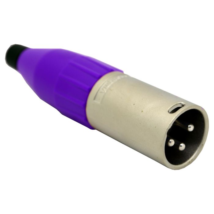 Purple/Nickel Amphenol AC Series XLR 3 Pole Male Cable Connector