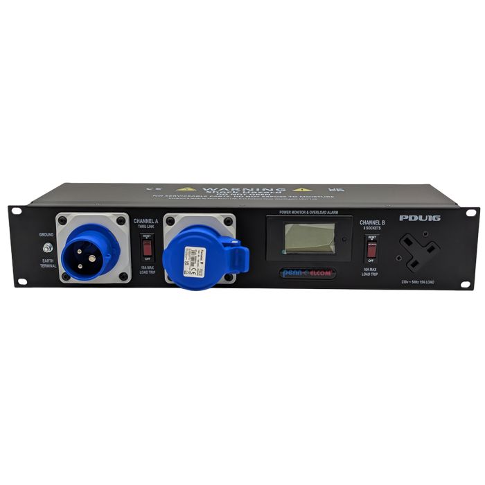 2U 16 Amp Rack Mount PDU with Power Monitor Pair of C-FORM Sockets ...