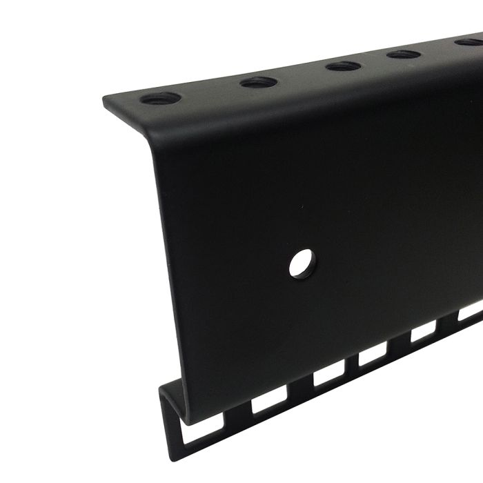 14U Double Rack Rail with M6 Tapped Holes and Square Holes 0.08" Thick