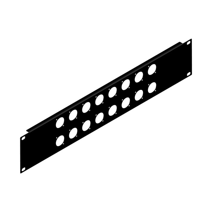 2U Rack Panels Punched for 16 x D-Series Connectors