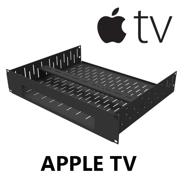 Vented Rack Shelves with Custom Faceplates for Apple TV_R1498 APPLE TV