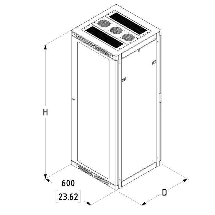 600mm Wide High-End Server Rack Enclosures with M6 Threaded Rack Rails ...