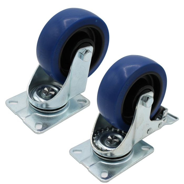 Low-Cost 100mm Swivel Castors with Blue Wheel_W9006-W9007 Series